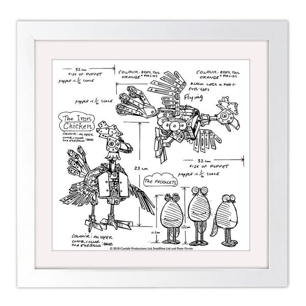 Clangers Art Print Square | Iron Chicken Sketch Art | Clangers Shop ...